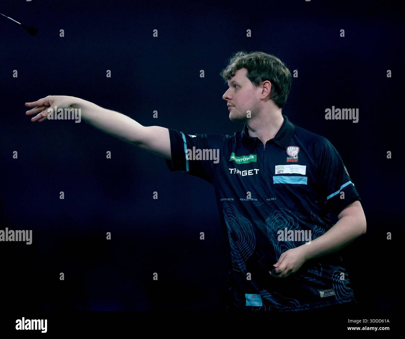 Netherlands' Kevin Doets during his match against England's Luke ...