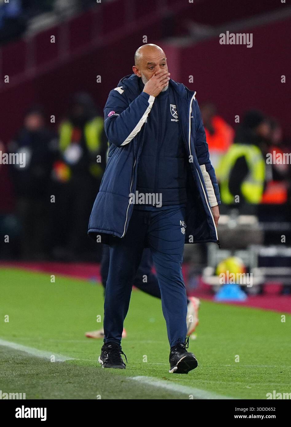 West Ham United manager Nuno Espirito Santo at the final whistle after ...