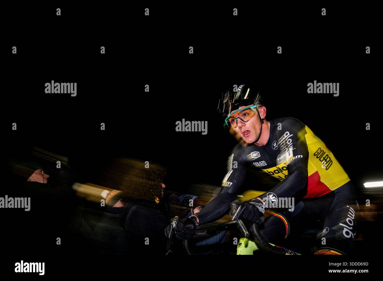 Belgian Thibau Nys pictured in action during the men elite race of ...