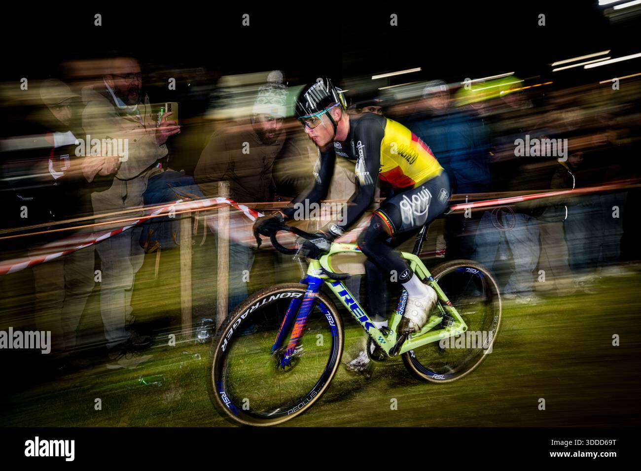 Belgian Thibau Nys pictured in action during the men elite race of ...