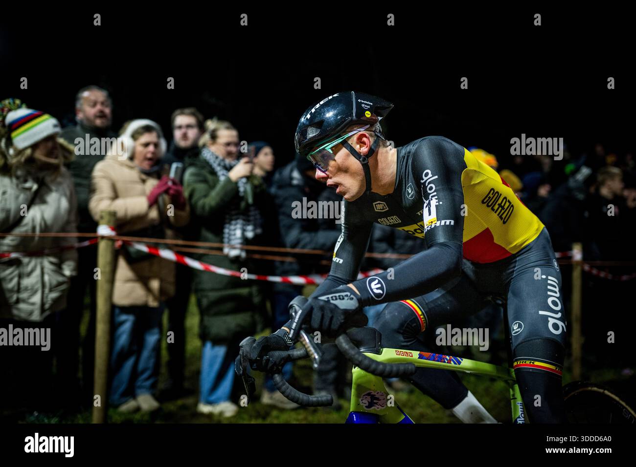Belgian Thibau Nys pictured in action during the men elite race of ...
