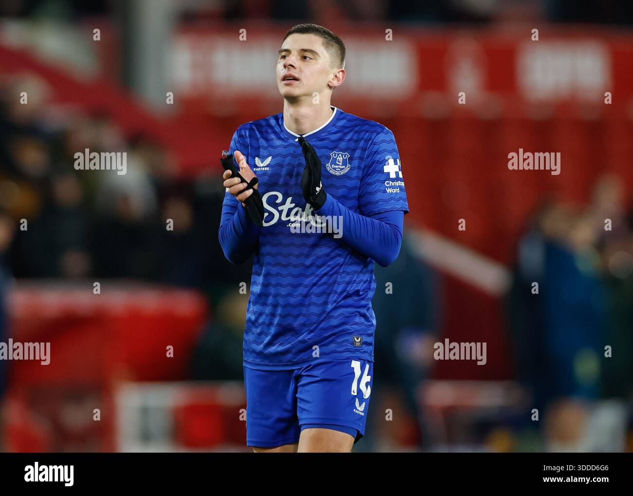 Nottingham, England, 30th December 2025. Vitaliy Mykolenko of Everton ...