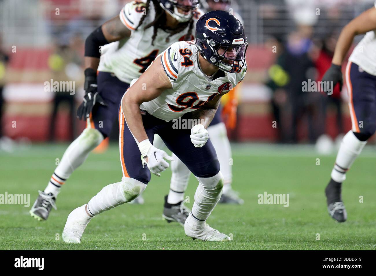 Chicago Bears defensive end Austin Booker (94) rushes during an NFL ...