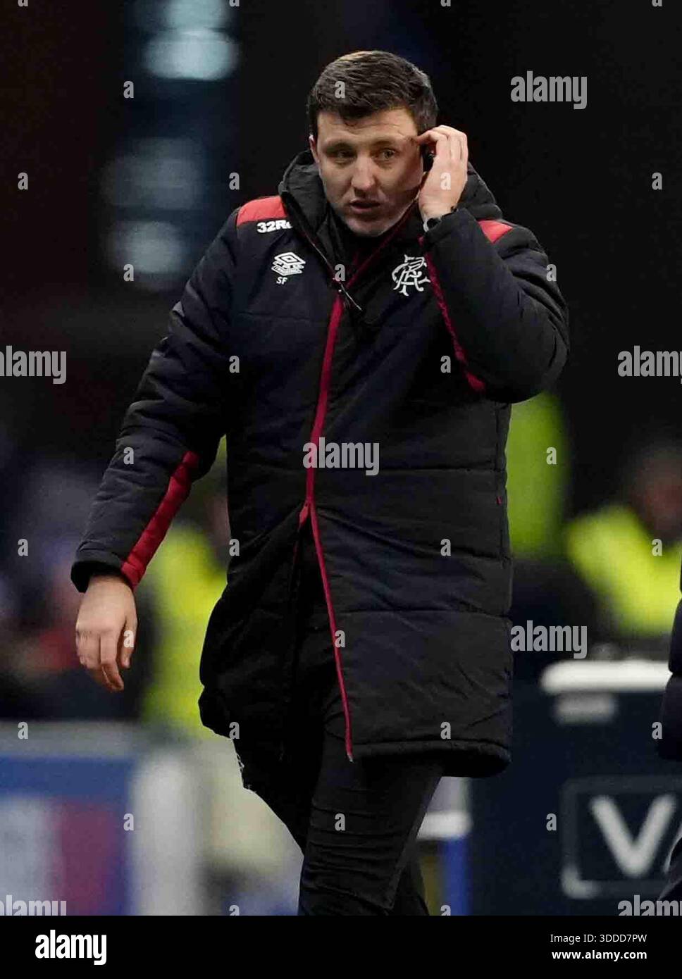 Rangers' set piece coach Scott Fry during the William Hill Premiership ...