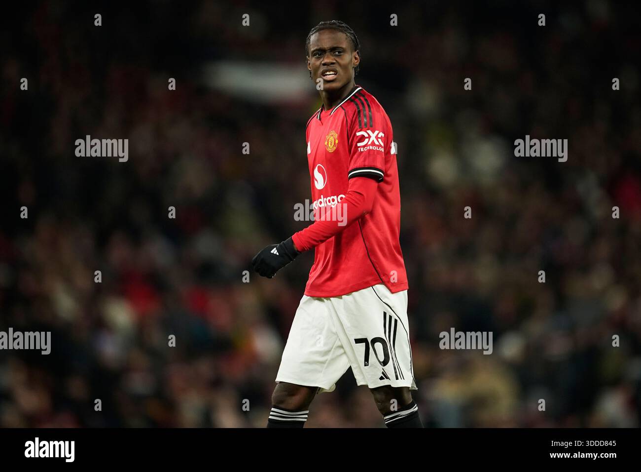 United's Bendito Mantato reacts during the English Premier League ...
