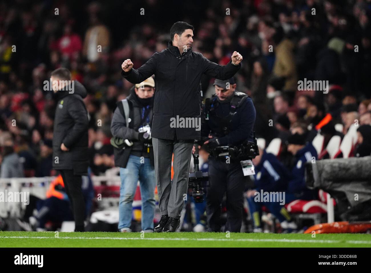 Arsenal manager Mikel Arteta celebrates after the Premier League match ...