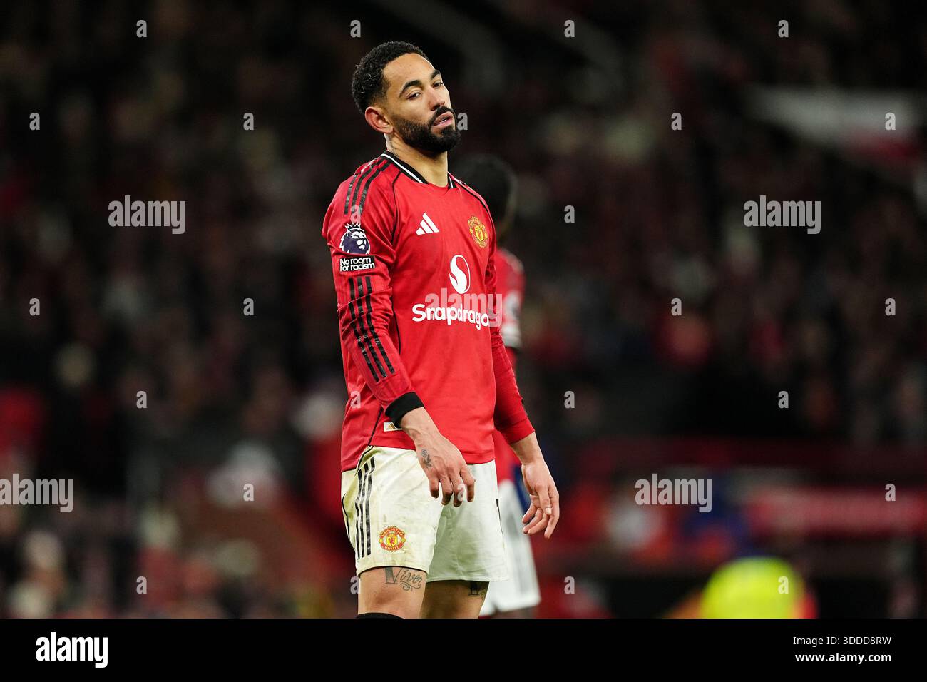 Manchester United's Matheus Cunha reacts during the Premier League ...