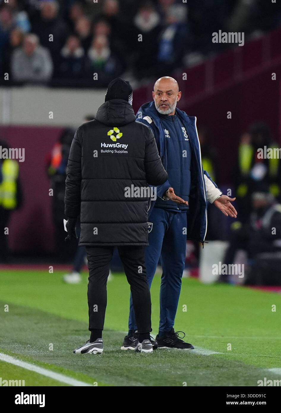 West Ham United manager Nuno Espirito Santo during the Premier League ...