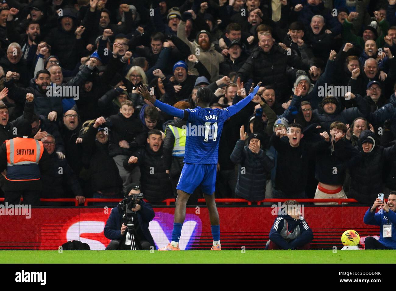 Thierno Barry of Everton celebrates after scoring a goal to make it 0-2 ...