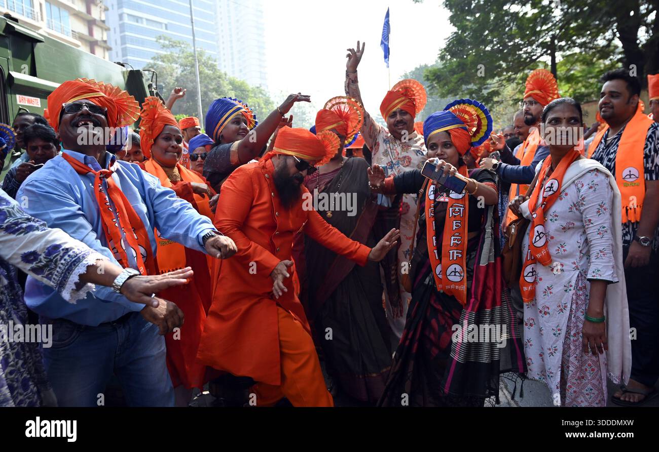 MUMBAI, INDIA - DECEMBER 30: Shiv Sena party workers participated in ...