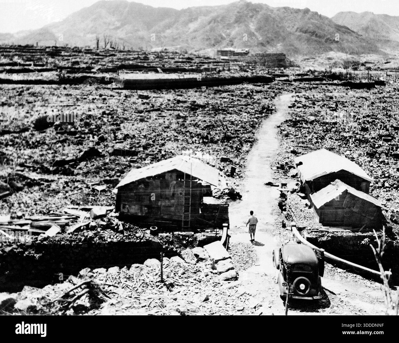 FILE - This Sept. 14, 1945, photo shows shacks made from scraps of ...