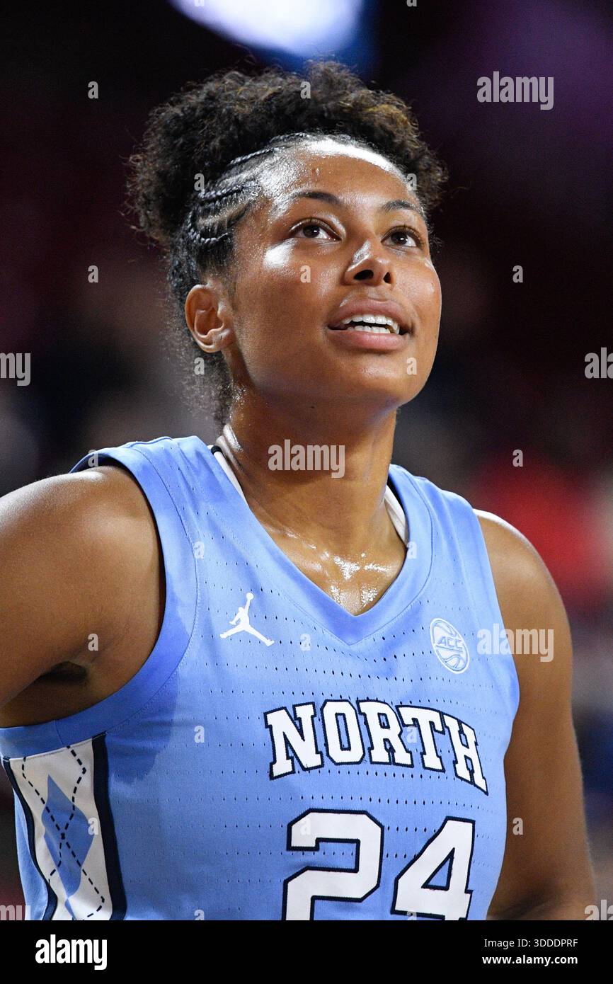 CHESTNUT HILL, MA - DECEMBER 29: Indya Nivar #24 of the North Carolina ...