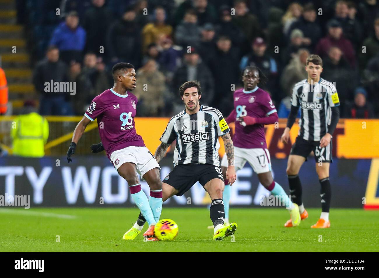 Florentino Luis Of Burley Under pressure from Sandro Tonali Of ...