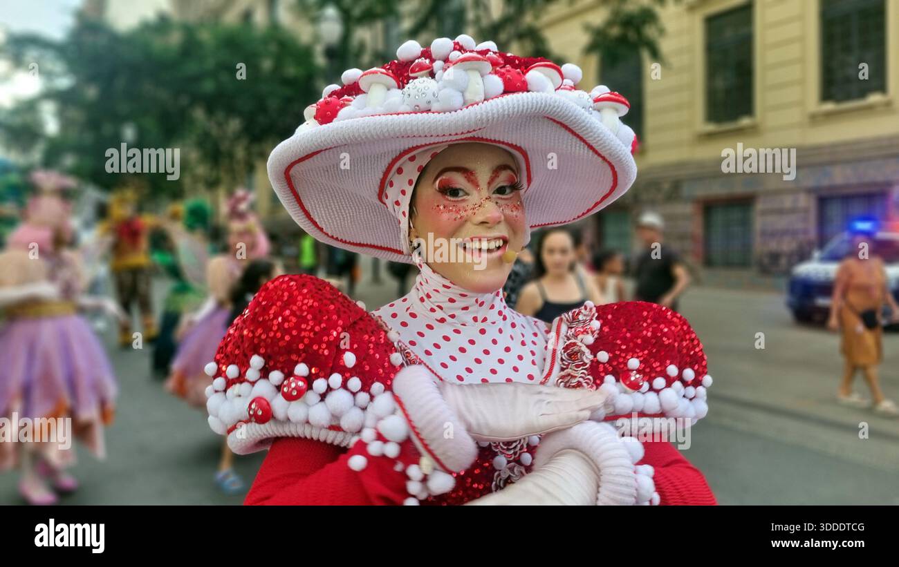 People participate in a Christmas parade in Sao Paulo, Brazil, 22 ...