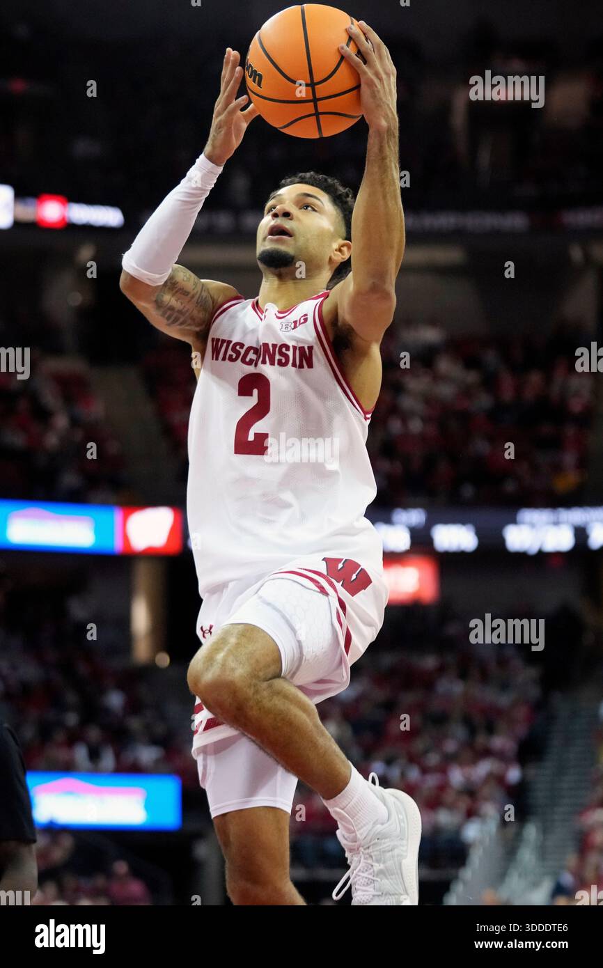 Wisconsin guard Nick Boyd (2) scores during the second half of an NCAA ...