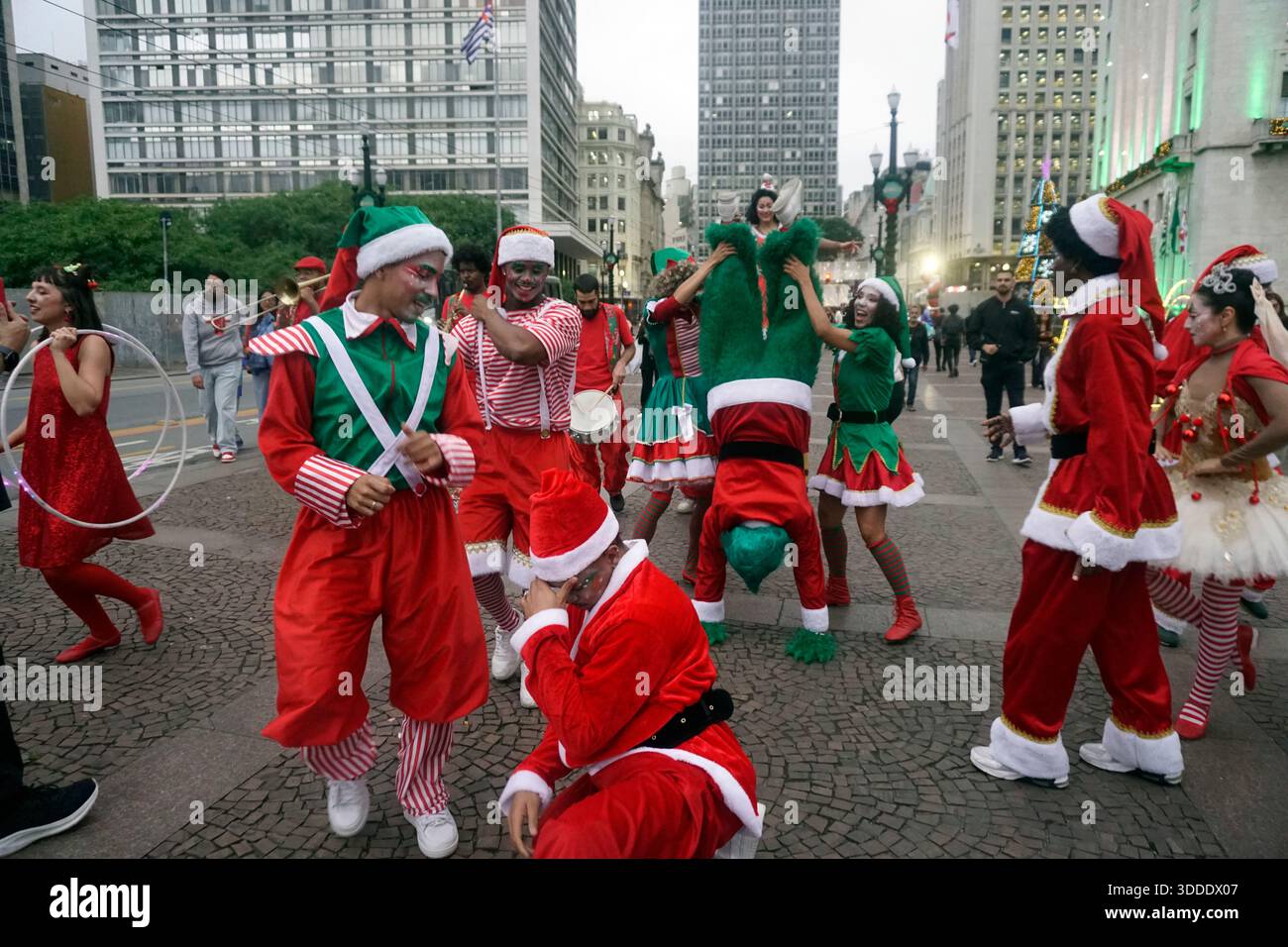 People participate in a Christmas parade in Sao Paulo, Brazil, 23 ...