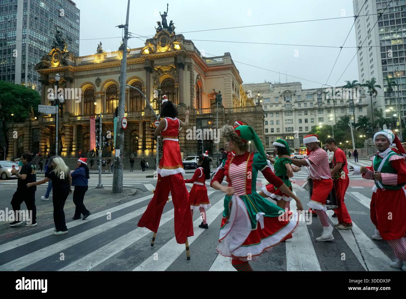 People participate in a Christmas parade in Sao Paulo, Brazil, 23 ...