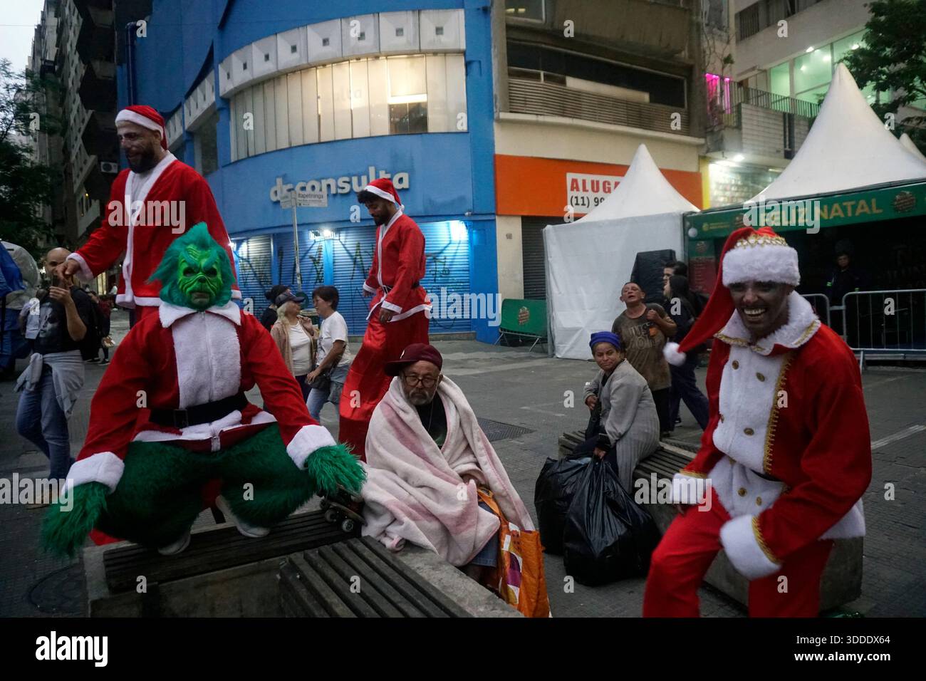 People participate in a Christmas parade in Sao Paulo, Brazil, 23 ...