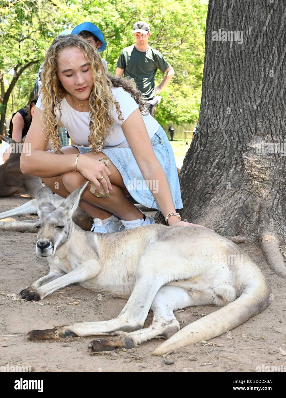 World No.9 tennis player Mirra Andreeva is seen with a Kangaroo during ...