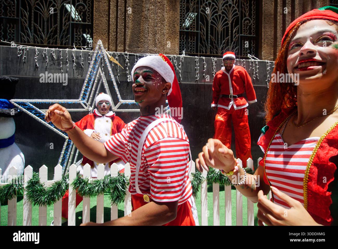 People participate in a Christmas parade in Sao Paulo, Brazil, 24 ...