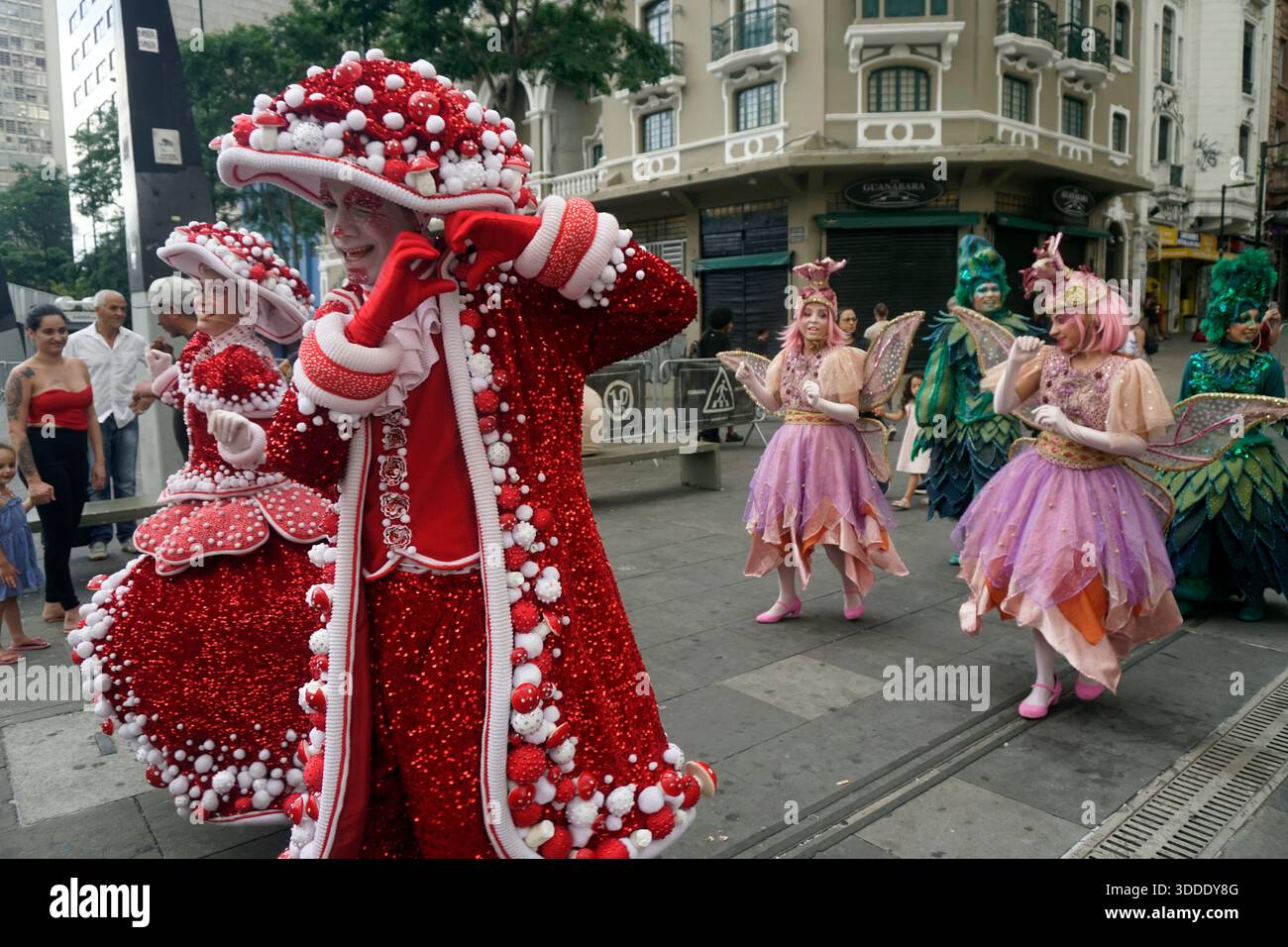 People participate in a Christmas parade in Sao Paulo, Brazil, 30 ...