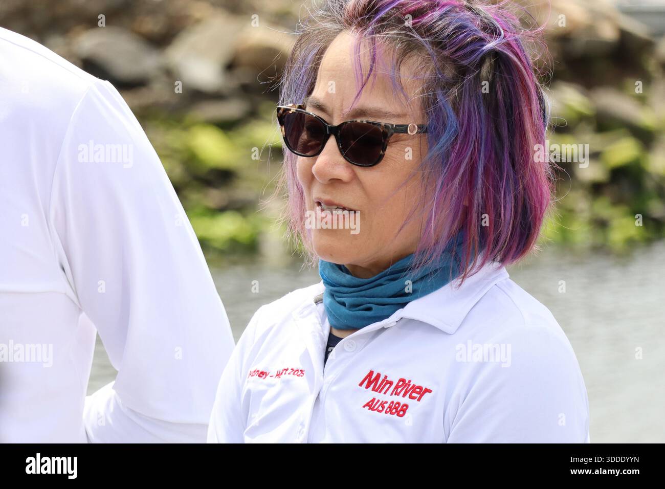 Min River skipper Jiang Lin at Constitution Dock in Hobart, Tasmania ...
