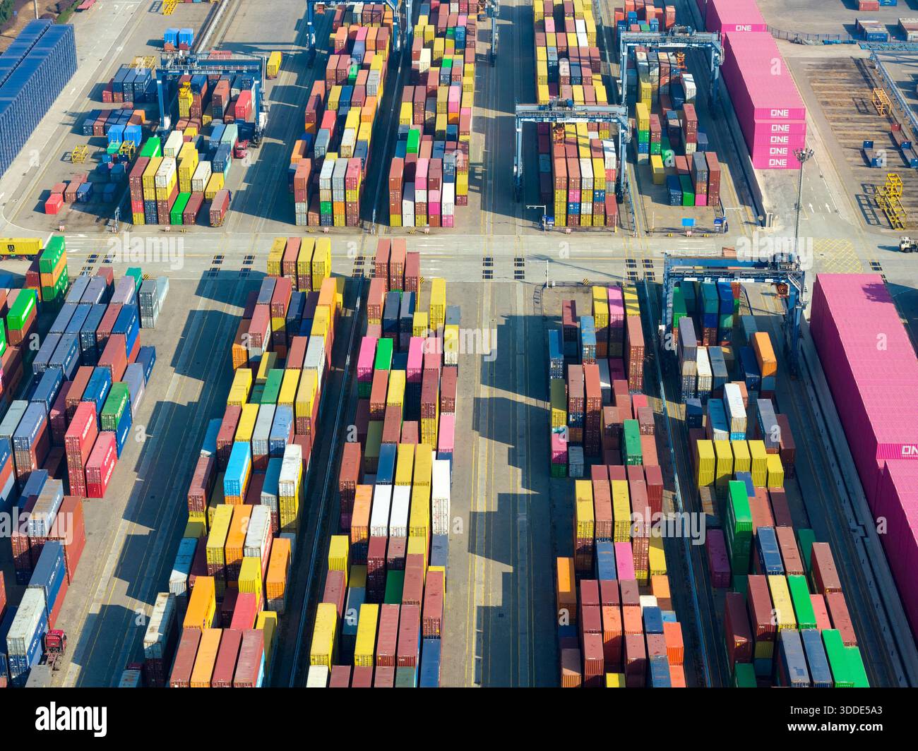 Aerial photo shows the Longtan Port in Nanjing City, east China's ...