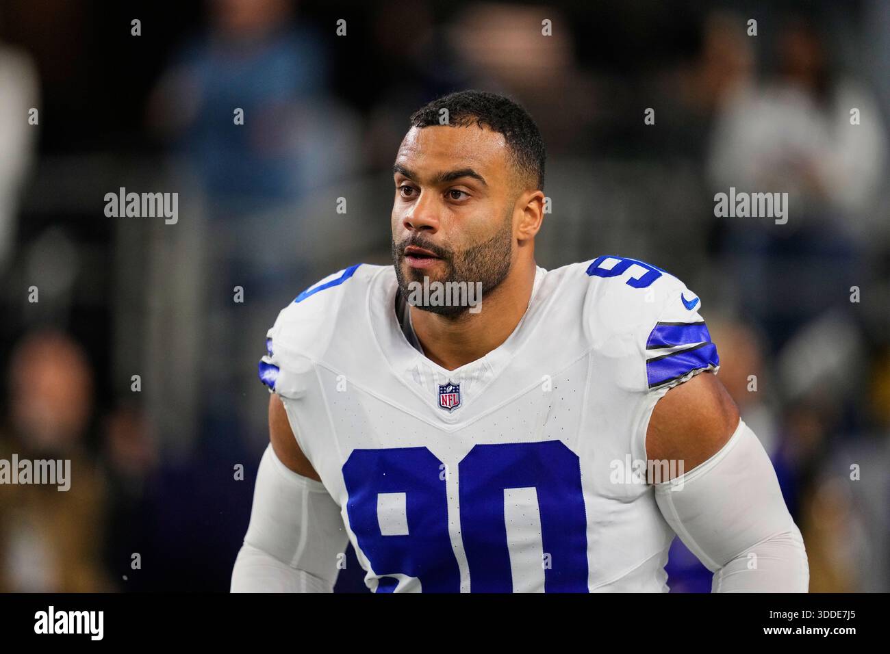 Dallas Cowboys' Solomon Thomas jogs across the end zone during an NFL ...
