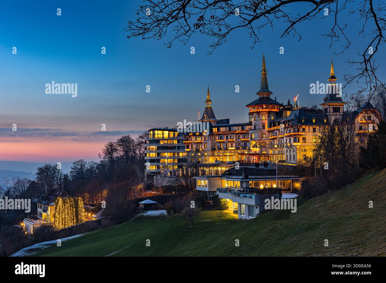 Zurich, Switzerland - November 22. 2025: The luxurious Grand Hotel ...