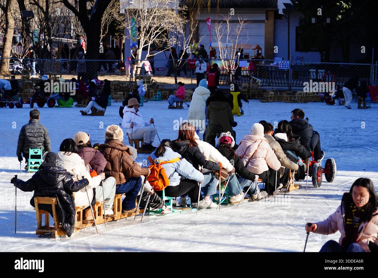 Residents enjoy skating at Tuanjiehu Park ice rink in Beijing, China ...