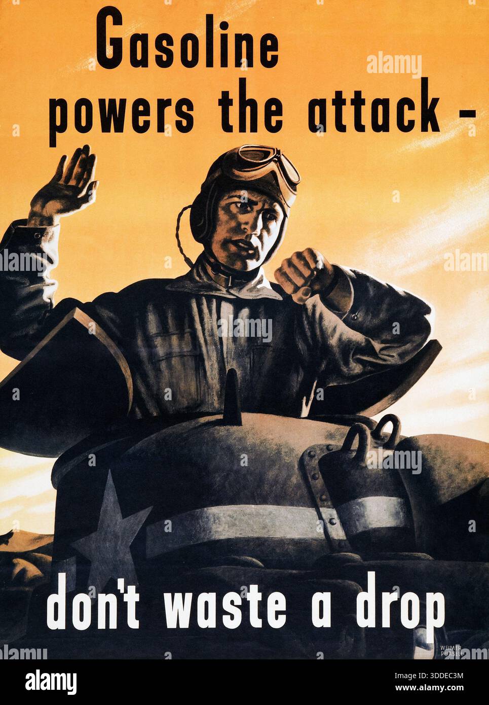 War Propaganda Poster (1940s) World War II Poster "Gasoline Powers the ...
