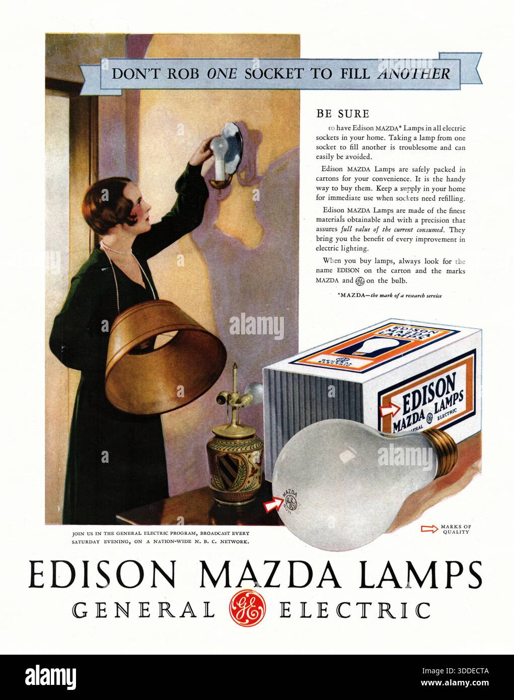 Edison Mazda Lamps - General ELectric. Vintage American Fashion ...