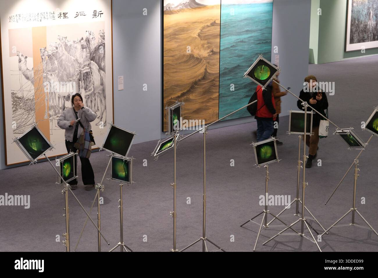 People visit the 10th Beijing International Art Biennale at Beijing ...