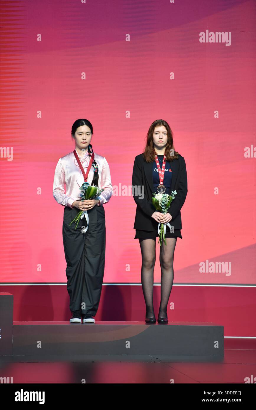 Doha, Qatar – 30 December 2025: Winners pose on the podium during the ...