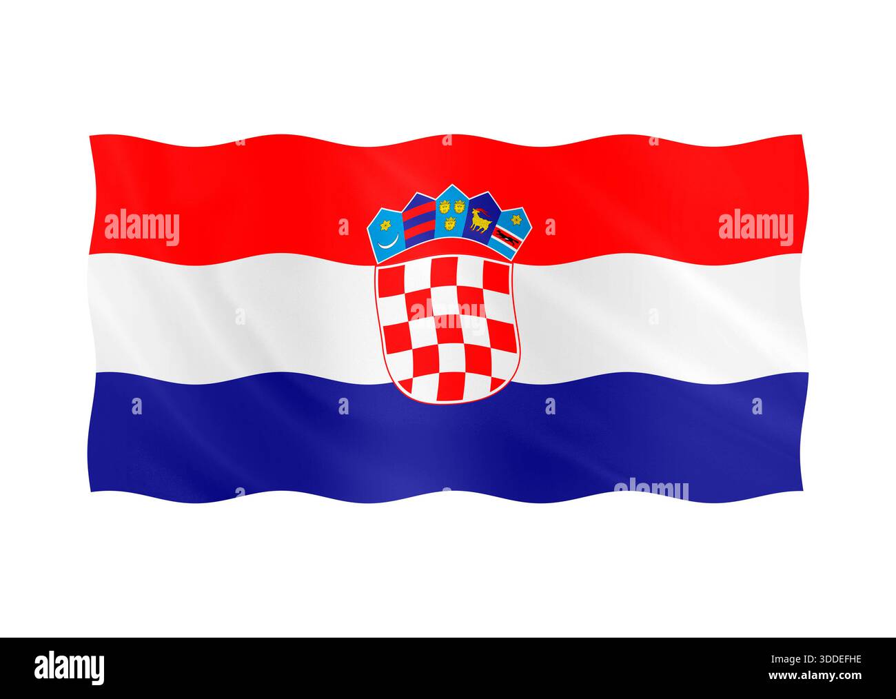 Digital composite. Flag of Croatia waving with a fabric overlay ...