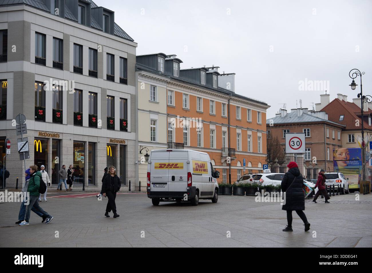A DHL package delivery van is seen in Warsaw, Poland on 29 December ...