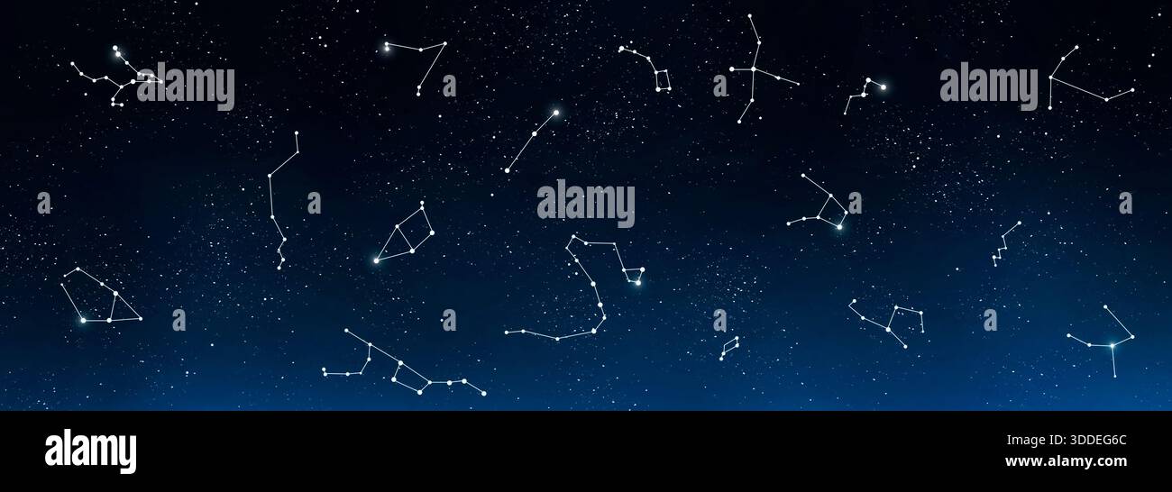 Universe background with set of famous constellations Stock Photo - Alamy