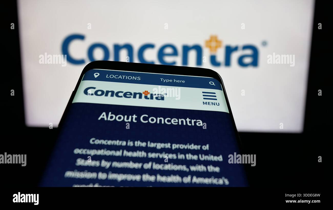 In this photo illustration, a mobile phone with the website of US ...