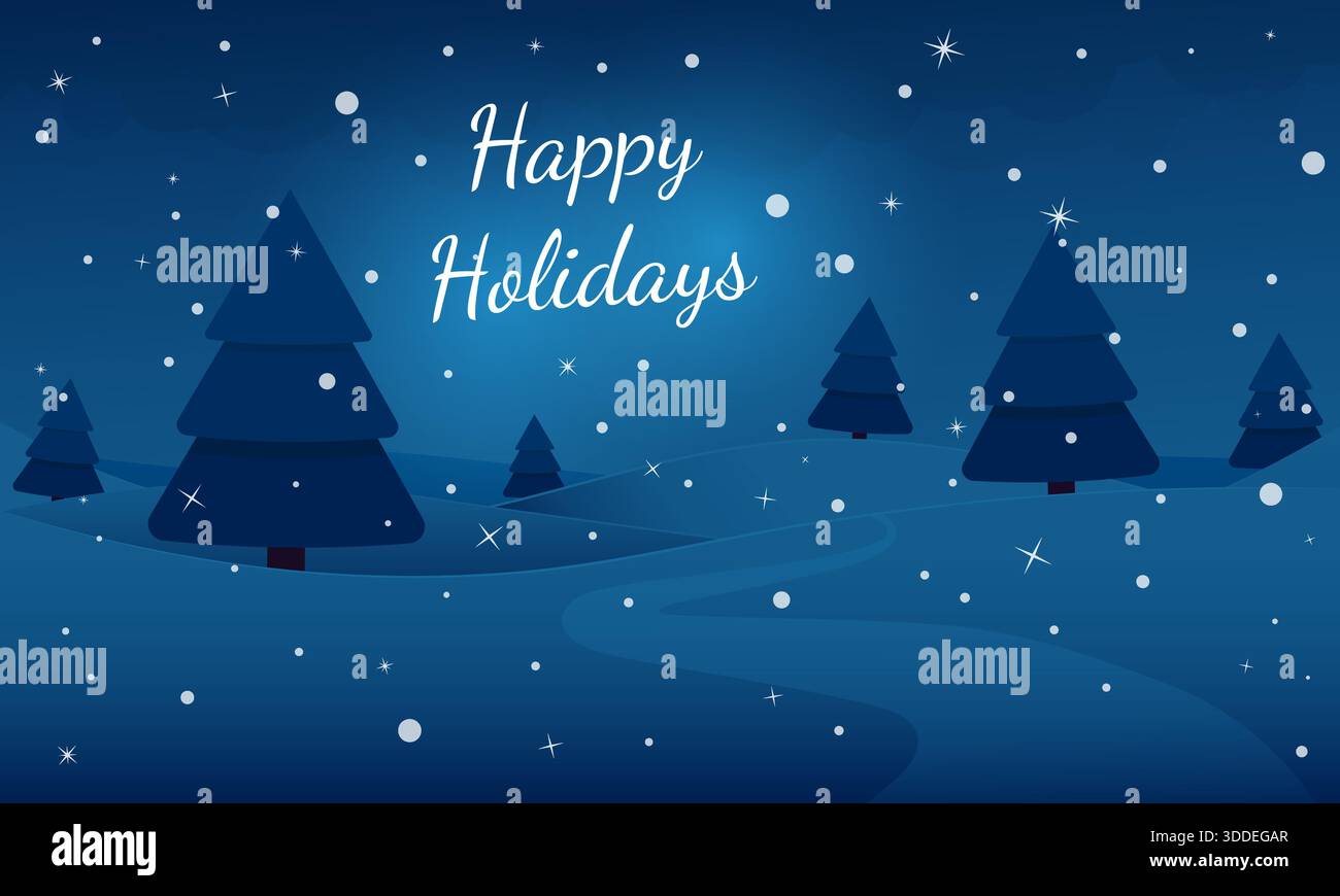 Frozen trees at night Stock Vector Images - Alamy