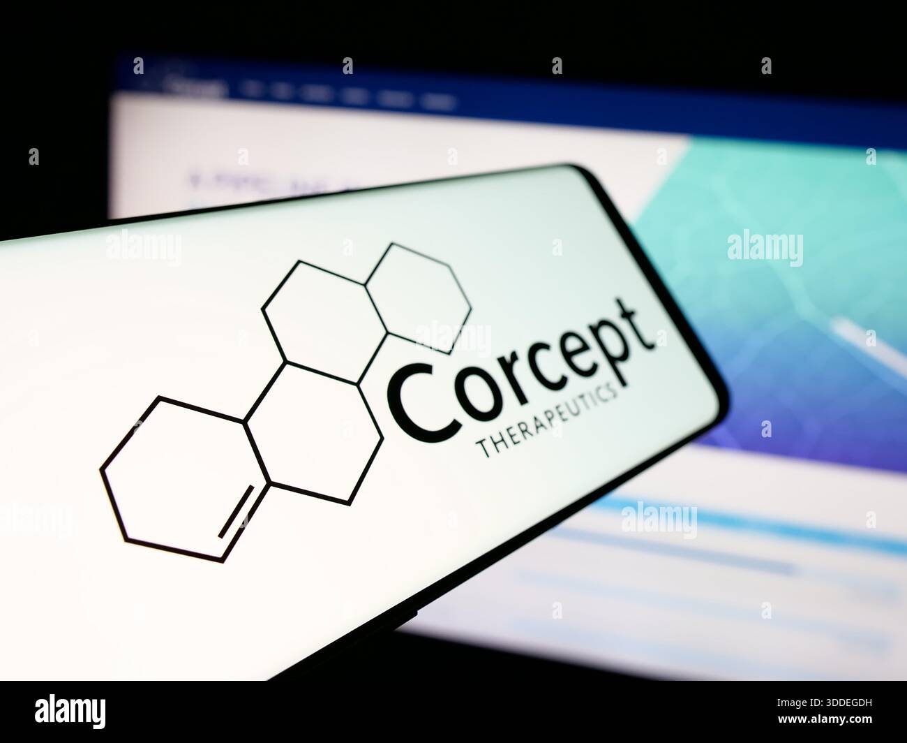 In this photo illustration, a smartphone with the logo of US pharma ...