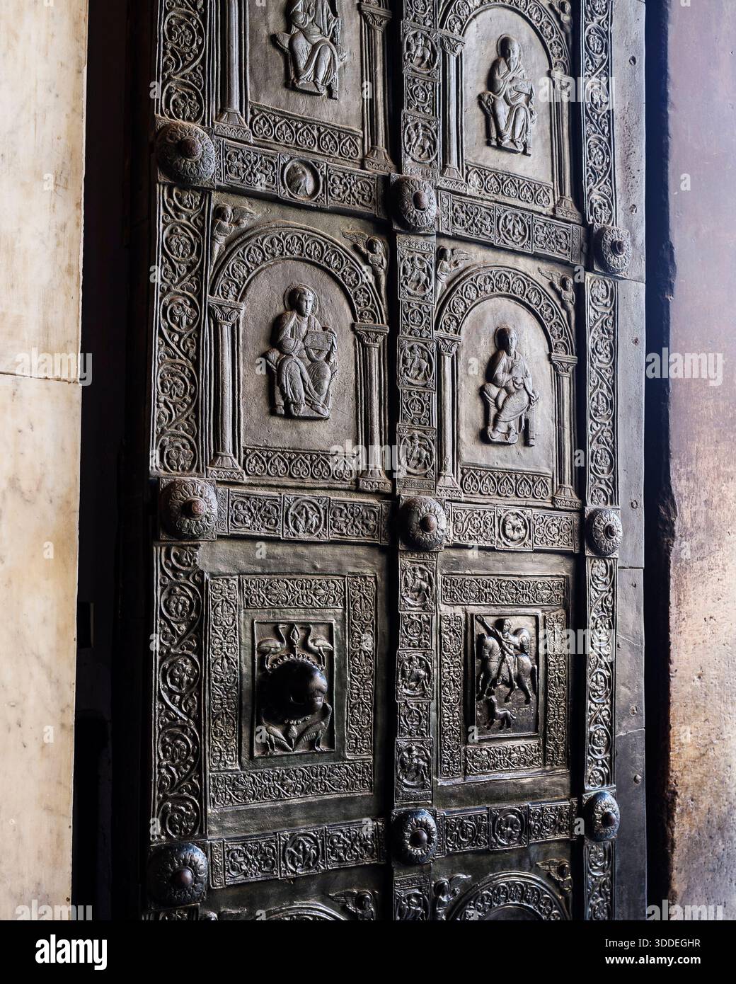 church door at Monreale Monastery Stock Photo - Alamy