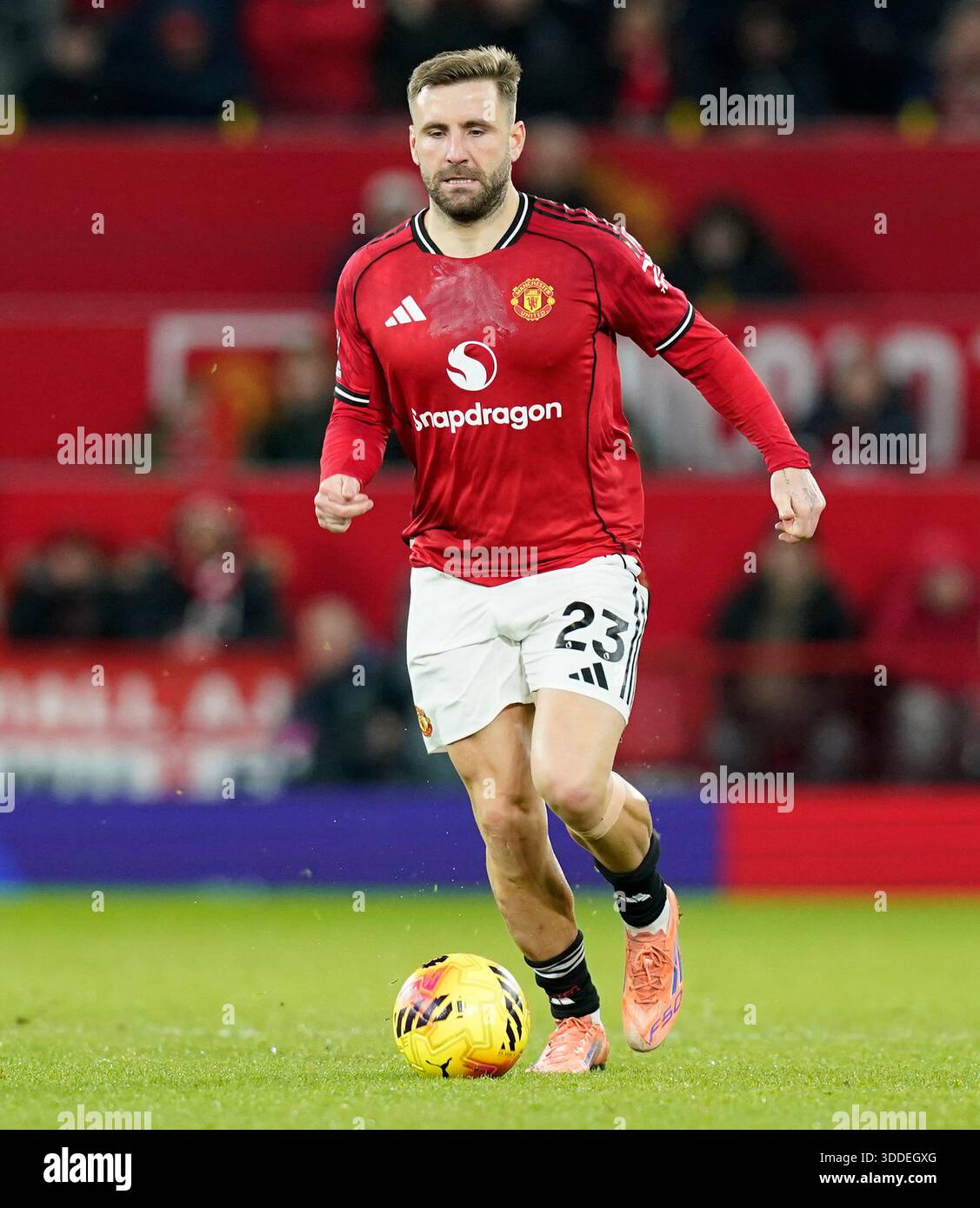 Manchester, England, 30th December 2025. Luke Shaw of Manchester United ...