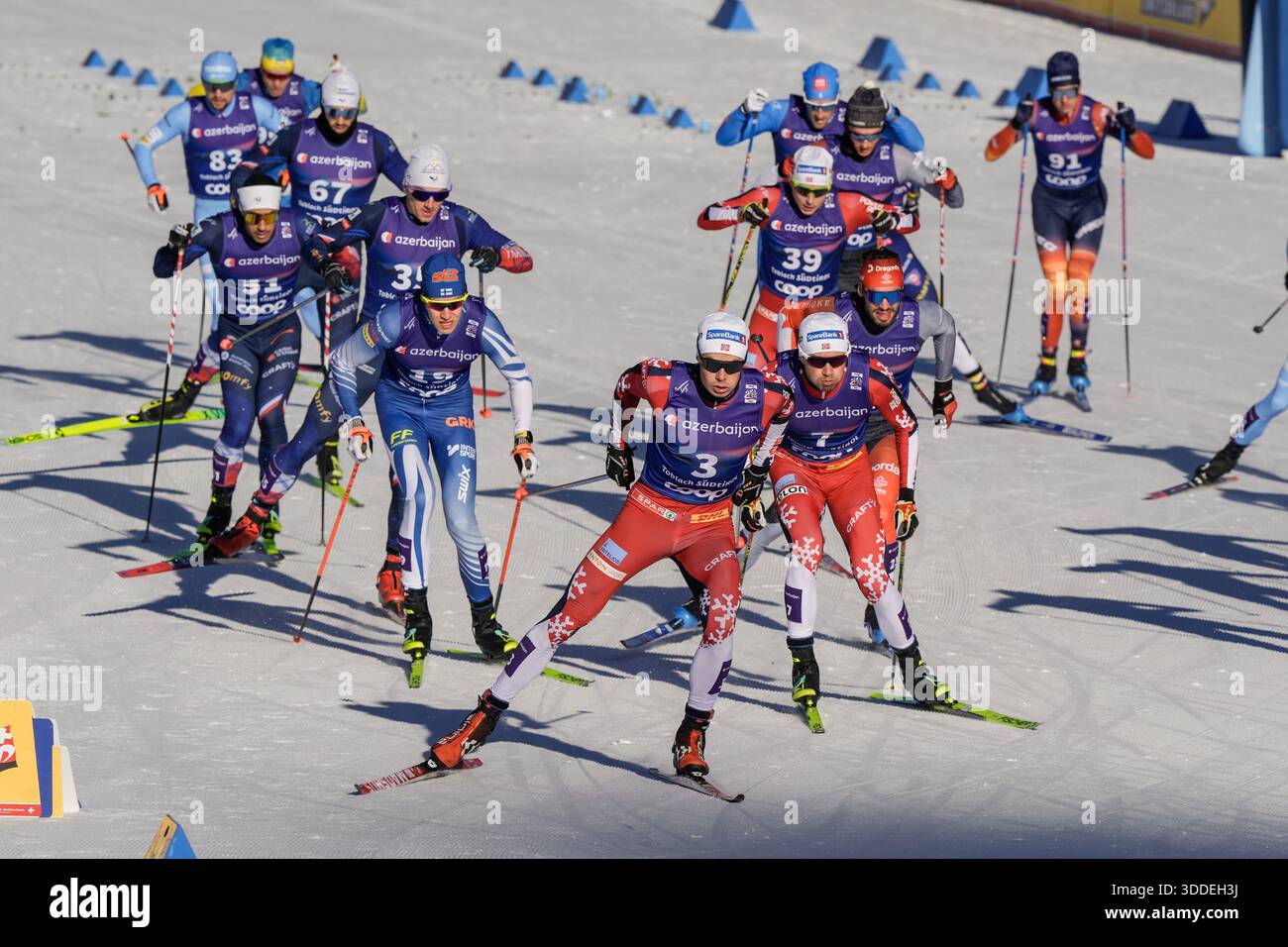 Toblach, Italy 20251231. Harald Østberg Amundsen and Emil Iversen lead ...