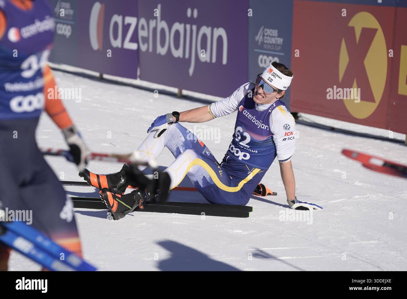 Toblach, Italy 20251231. Lars Heggen at the finish line after the 5 km ...