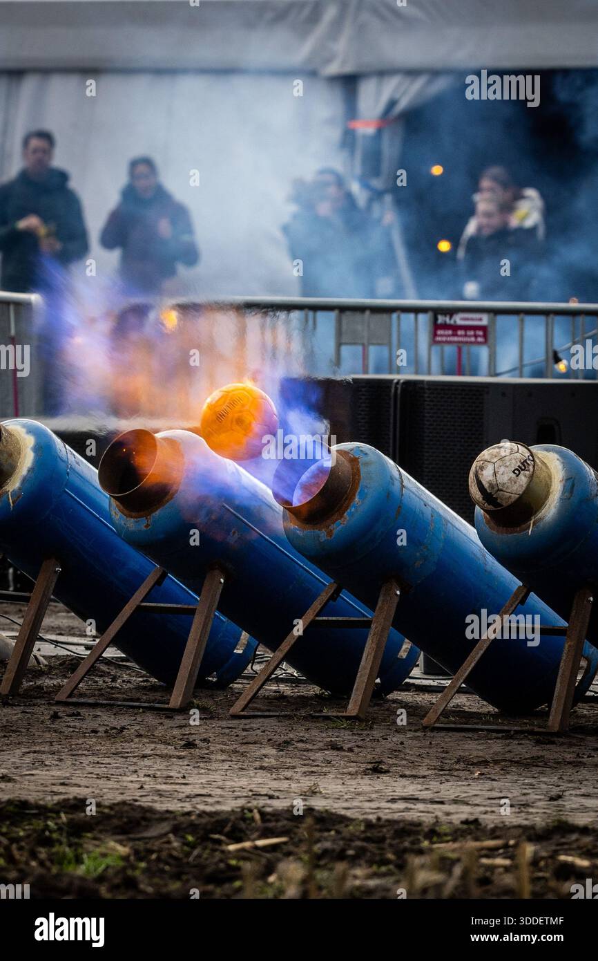 OMMEN - Local residents during the annual carbide shooting on New Year ...