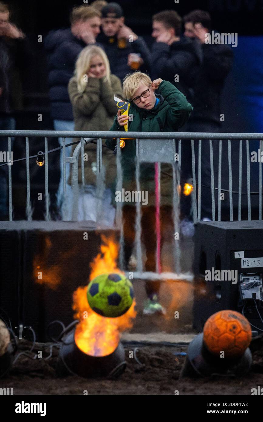 OMMEN - Local residents during the annual carbide shooting on New Year ...