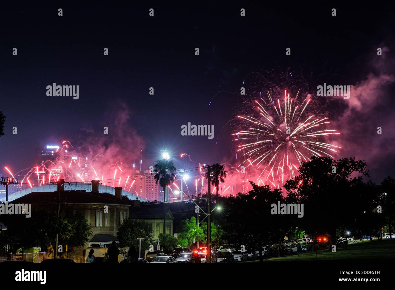 Fireworks display during New Year's Eve festivities in Adelaide ...