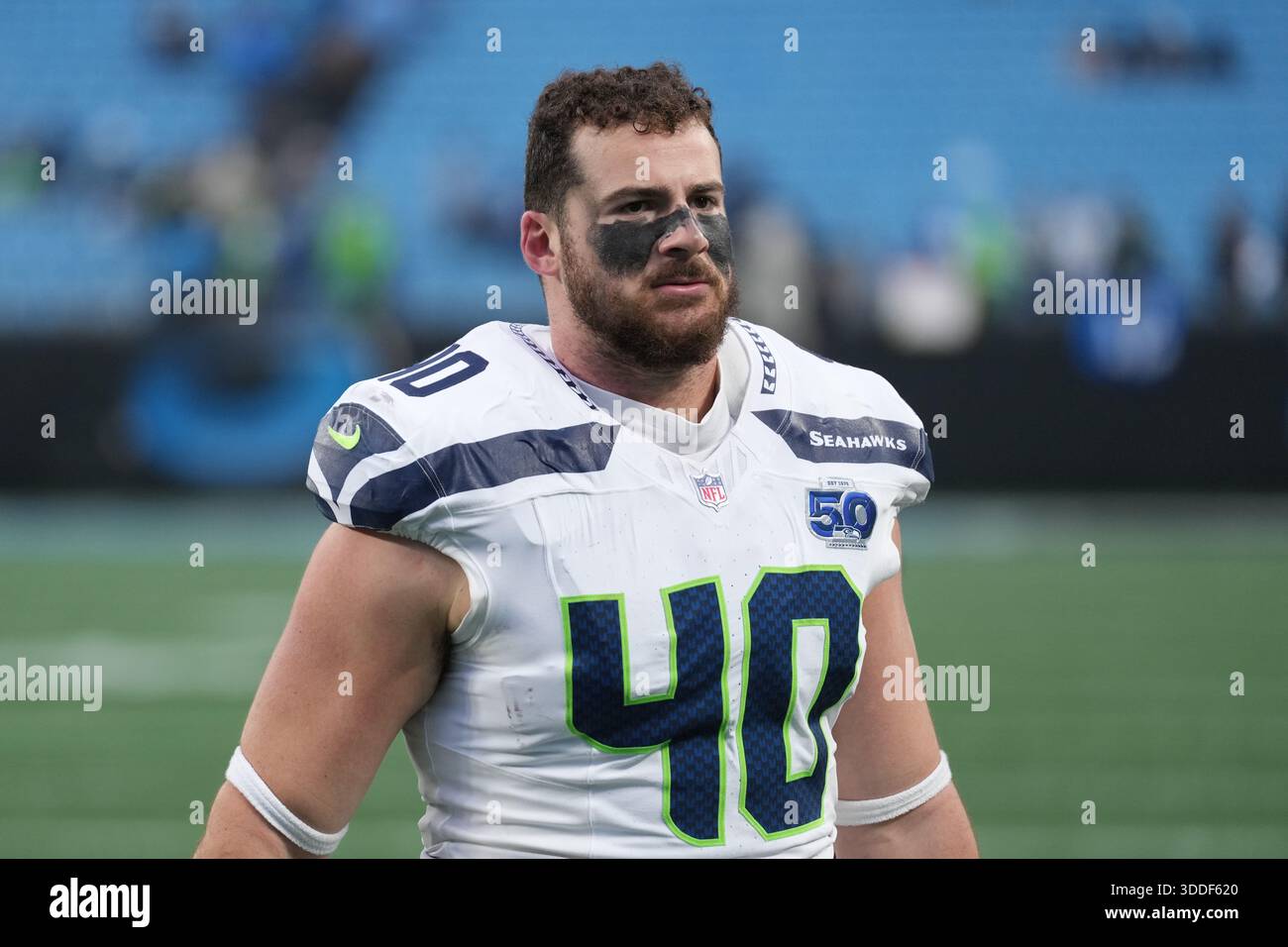 Seattle Seahawks running back Robbie Ouzts (40) leaves the field ...