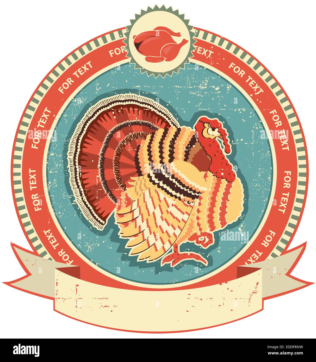 Turkey label on old paper texture.Vintage style Stock Vector Image ...