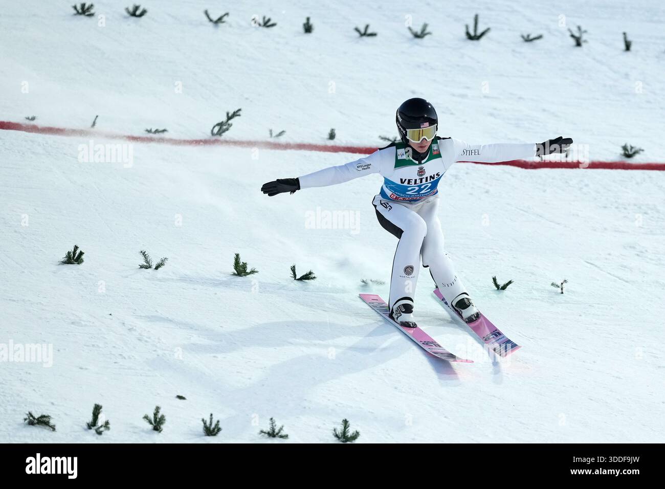 Tate Frantz, of the United States, lands his qualification jump at the ...
